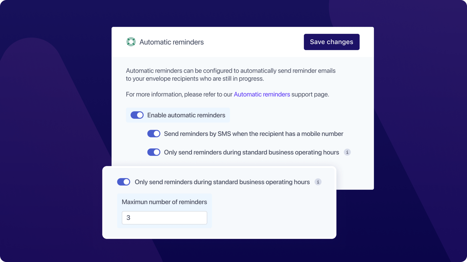 Set reminders on your schedule